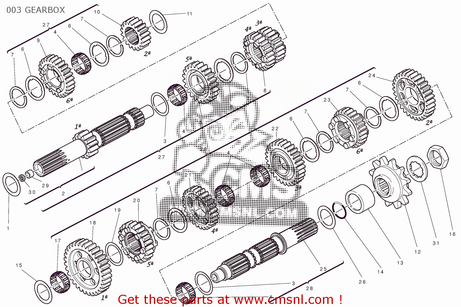 15021354A: Complete Lay Shaft Ducati - buy the 15021354A at CMSNL