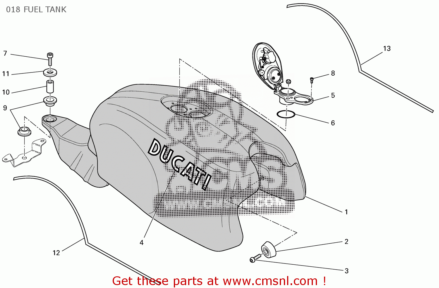 FUEL TANK, GRAY for SCGT1000 2007 USA (SPORTCLASSIC GT 1000) 9151-2472A ...
