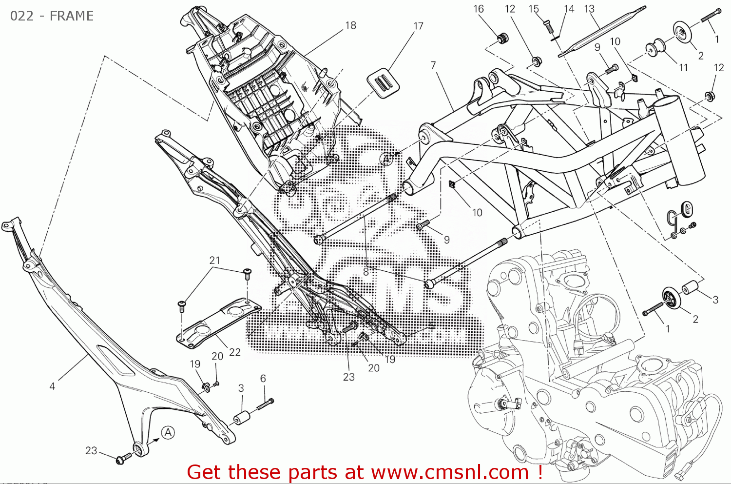 470P7141DA: Front Frame Ducati - buy the 470P7141DA at CMSNL