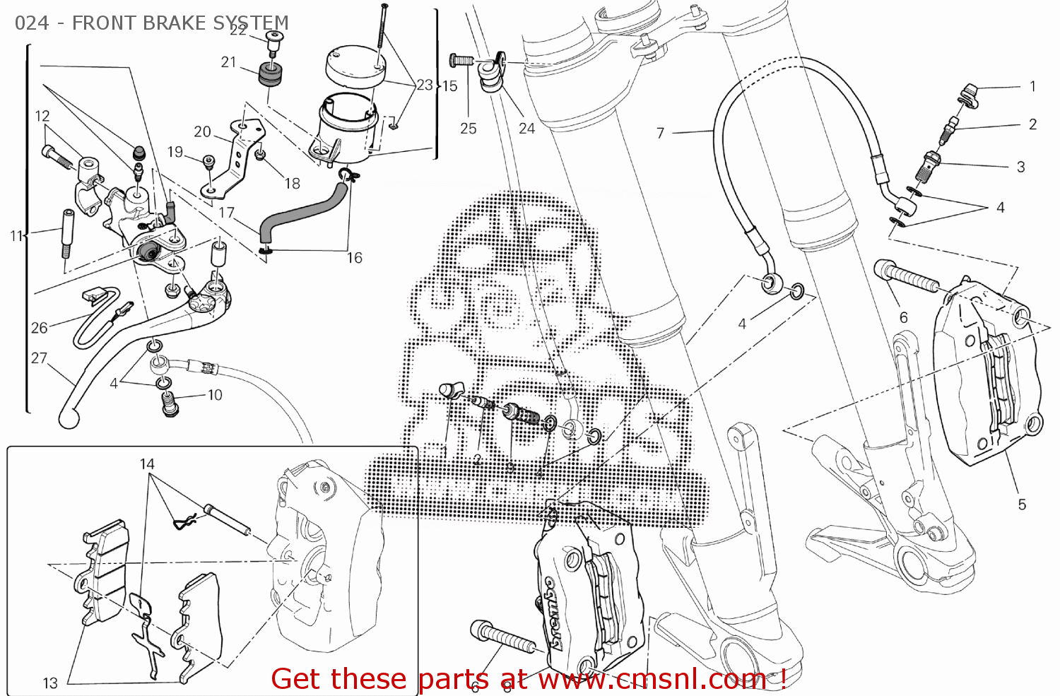 62440821A: Front Brake Pump Ducati - buy the 62440821A at CMSNL