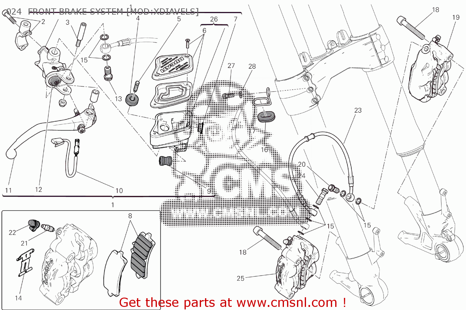 62441035A: Front Brake Pump Ducati - buy the 62441035A at CMSNL