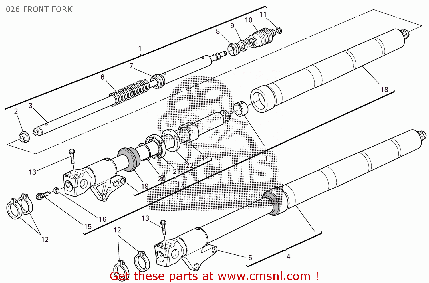 34022841A: Fork Leg Assy, Left Ducati - buy the 34022841A at CMSNL