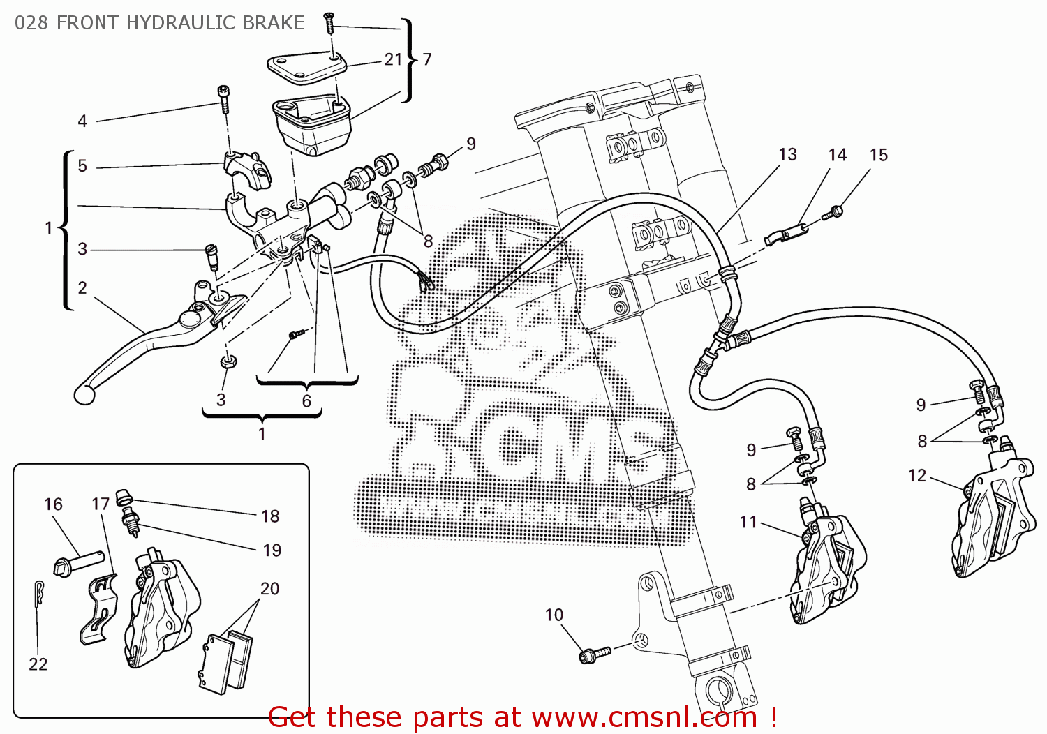 62440311A: Front Brake Pump Ducati - buy the 62440311A at CMSNL