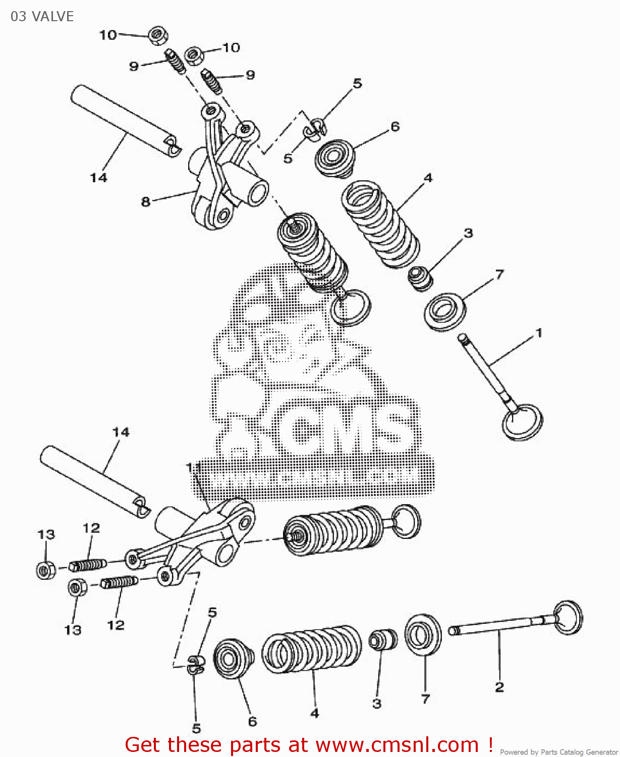 1S7E215600: Shaft, Rocker 2 Yamaha - buy the 1S7-E2156-00 at CMSNL