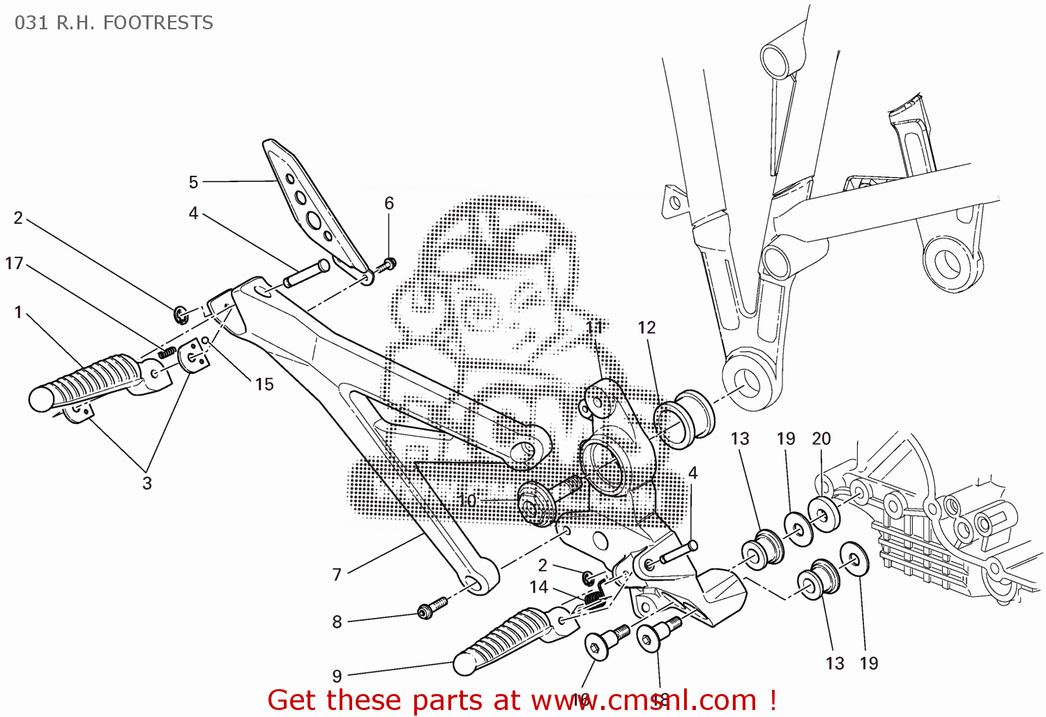 24712141A: Guard Front Step Rh Ducati - buy the 24712141A at CMSNL