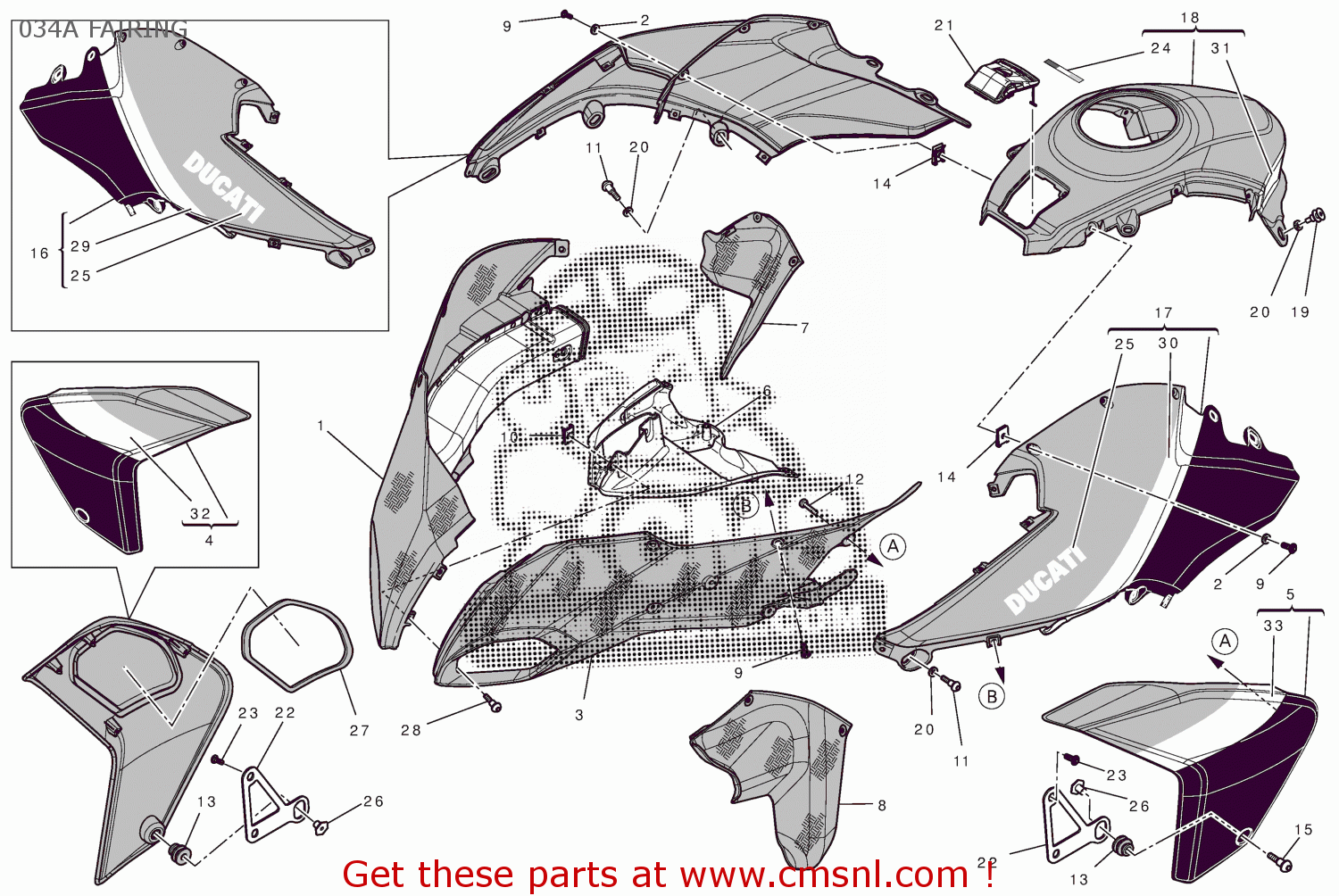 48012902AH: Air Deflector Front R.h. Ducati - buy the 48012902AH at CMSNL