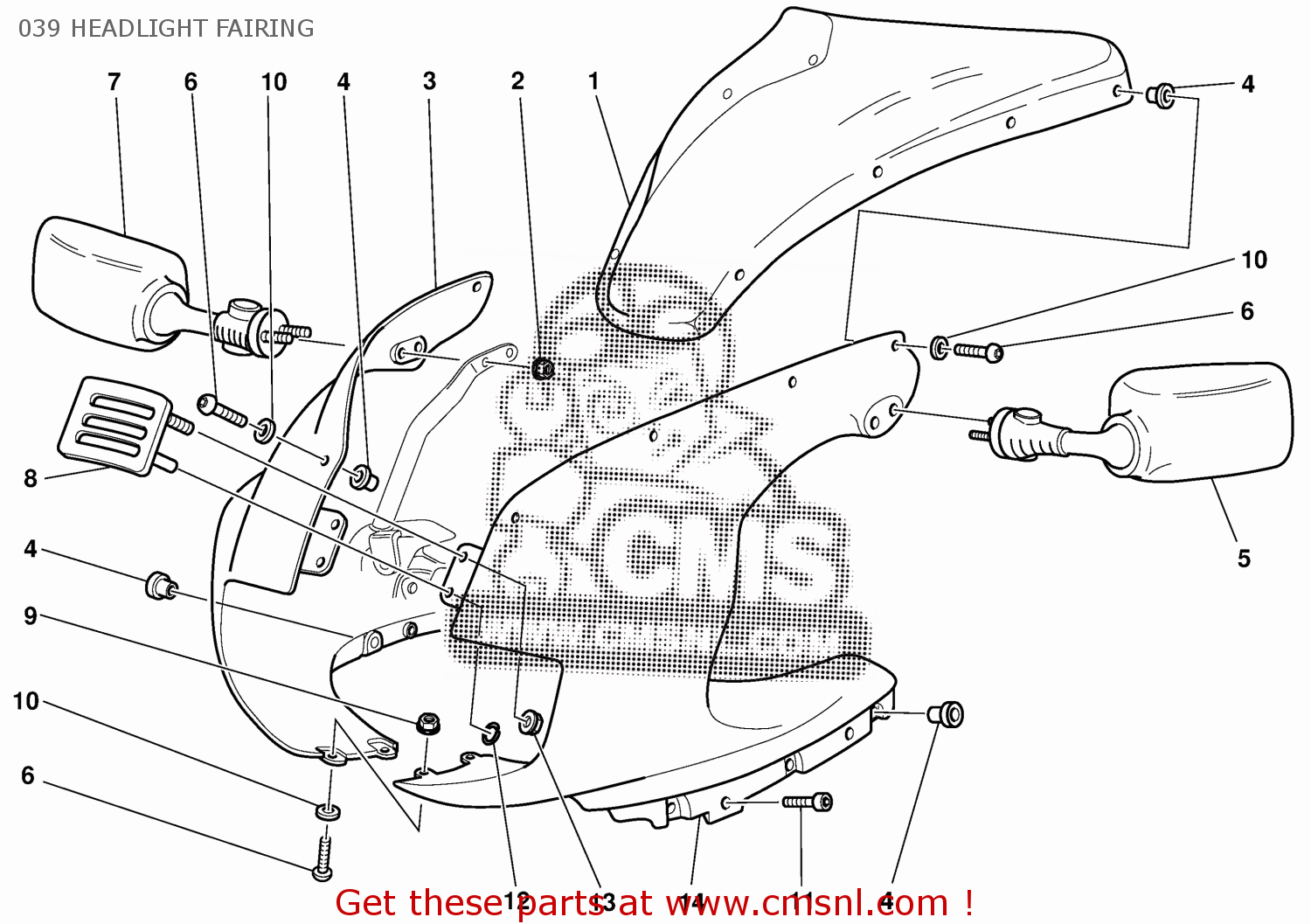48110201AG: Half-headlight Fairing L.h. Gray Senna Ducati - buy the ...