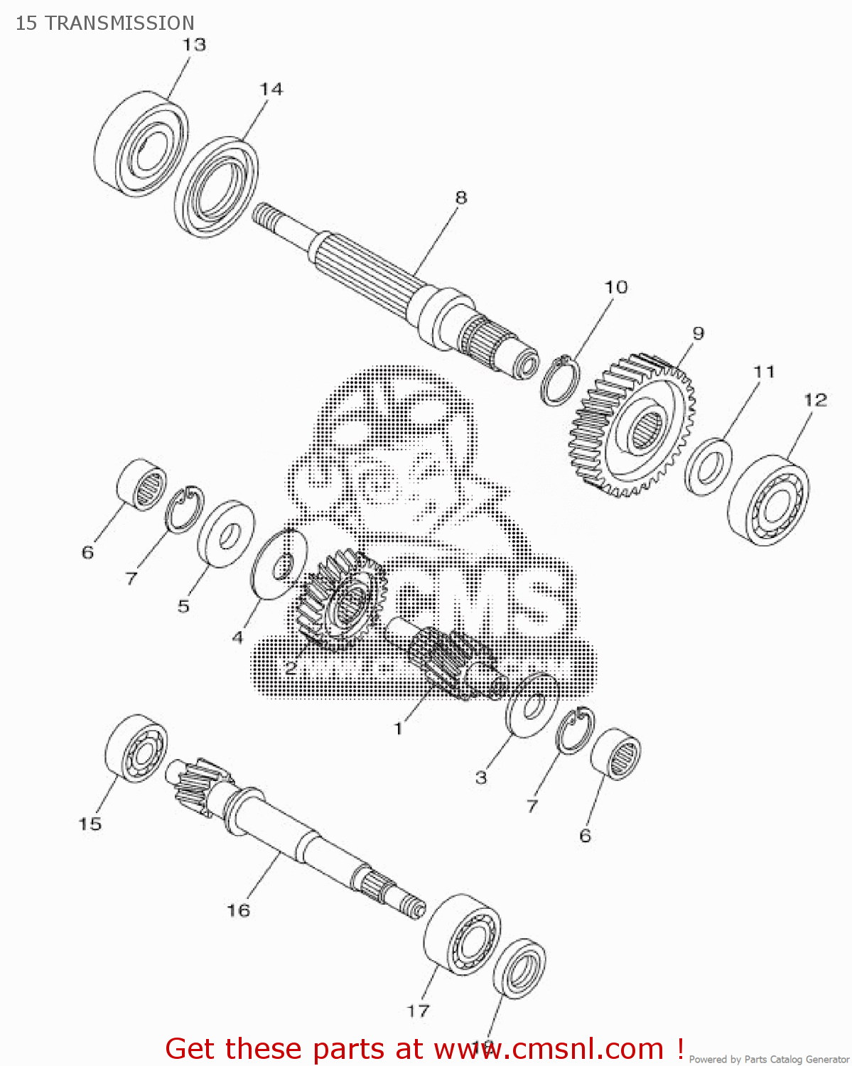 34B1741100: Axle, Main Yamaha - buy the 34B-17411-00 at CMSNL