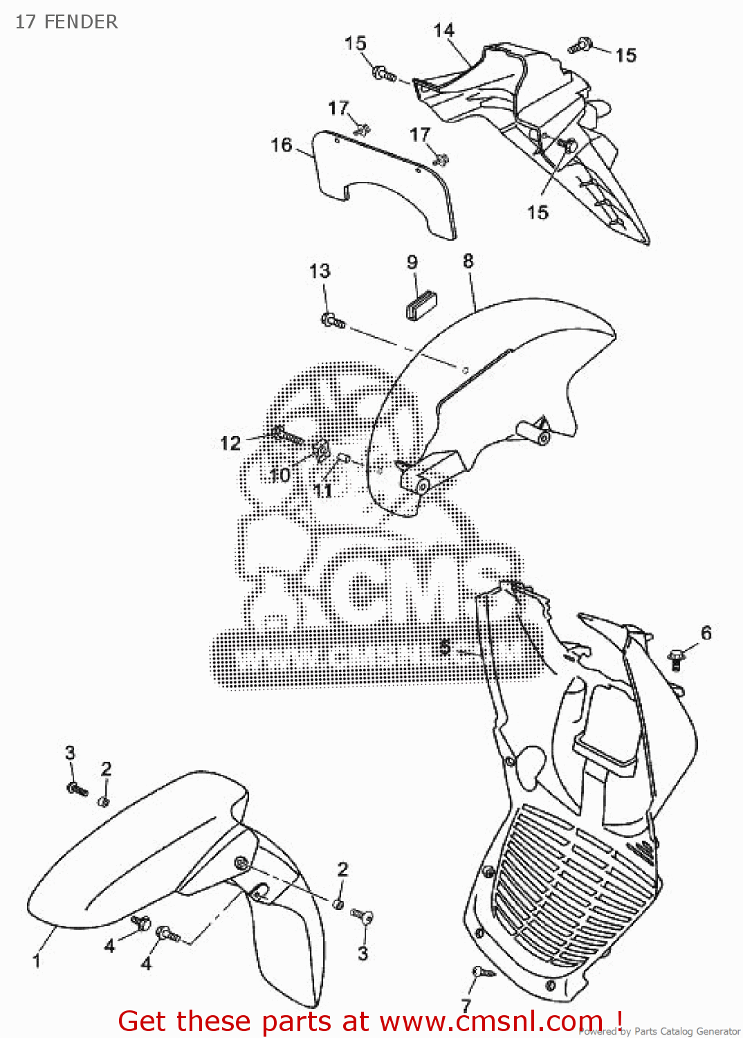 1B9F151100PE: Fender, Front Mnm2 Yamaha - buy the 1B9-F1511-00-PE at CMSNL