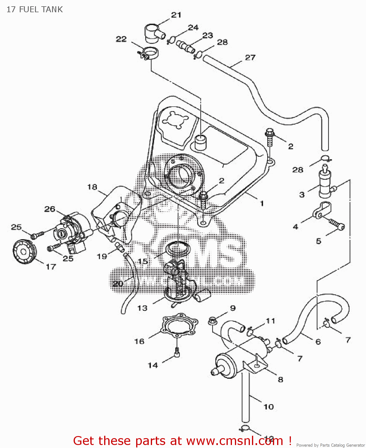 5S9F41100033: Fuel Tank Comp. Yamaha - buy the 5S9-F4110-00-33 at CMSNL