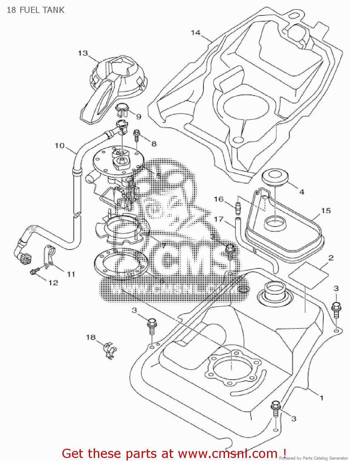 52SF41100033: Fuel Tank Comp. Yamaha - buy the 52S-F4110-00-33 at CMSNL