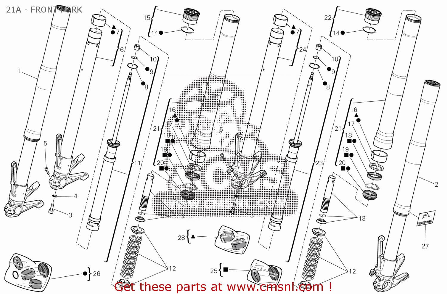 34420531C: Right Fork Leg Assy Ducati - buy the 34420531C at CMSNL
