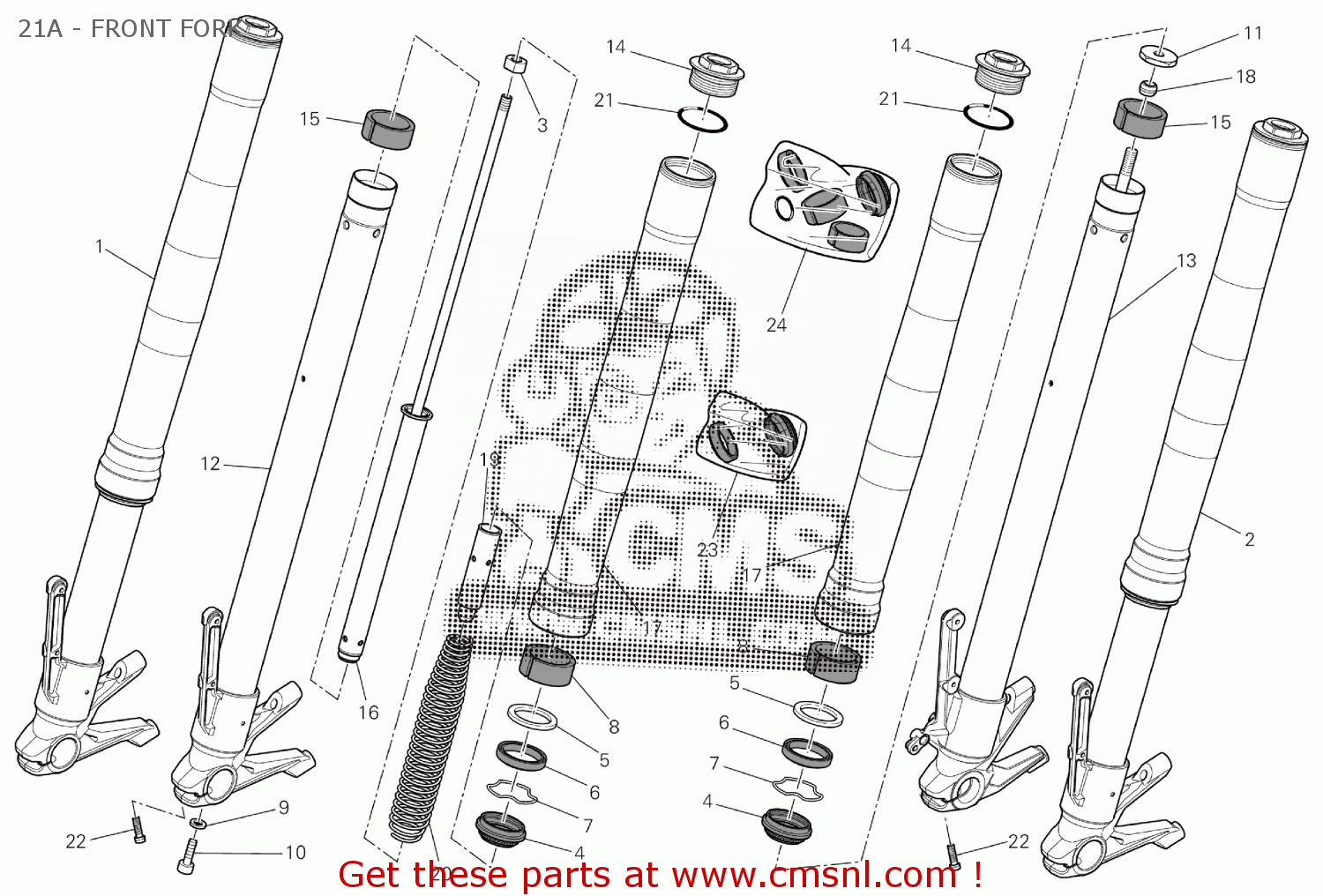 34520551A: Left Fork Leg Assy Ducati - buy the 34520551A at CMSNL