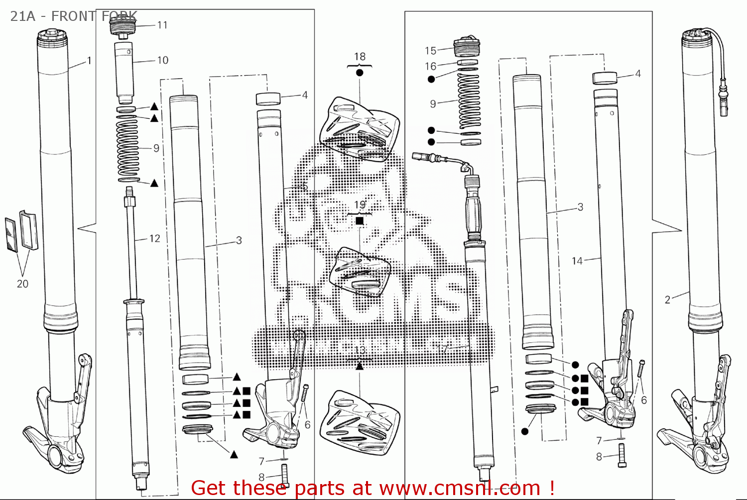34520621A: Fork Leg Assy, Left Ducati - buy the 34520621A at CMSNL