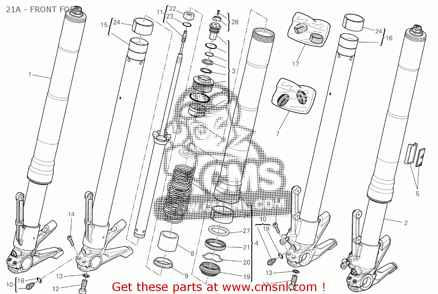 34420841A: Fork Leg Assy, Right Ducati - buy the 34420841A at CMSNL