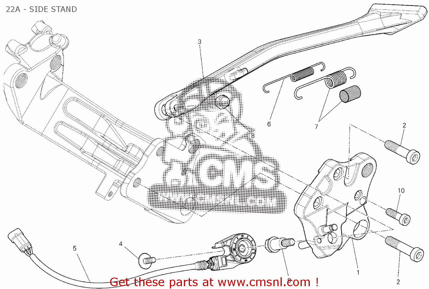 53910224A: Switch Assy, Side Stand Ducati - buy the 53910224A at CMSNL