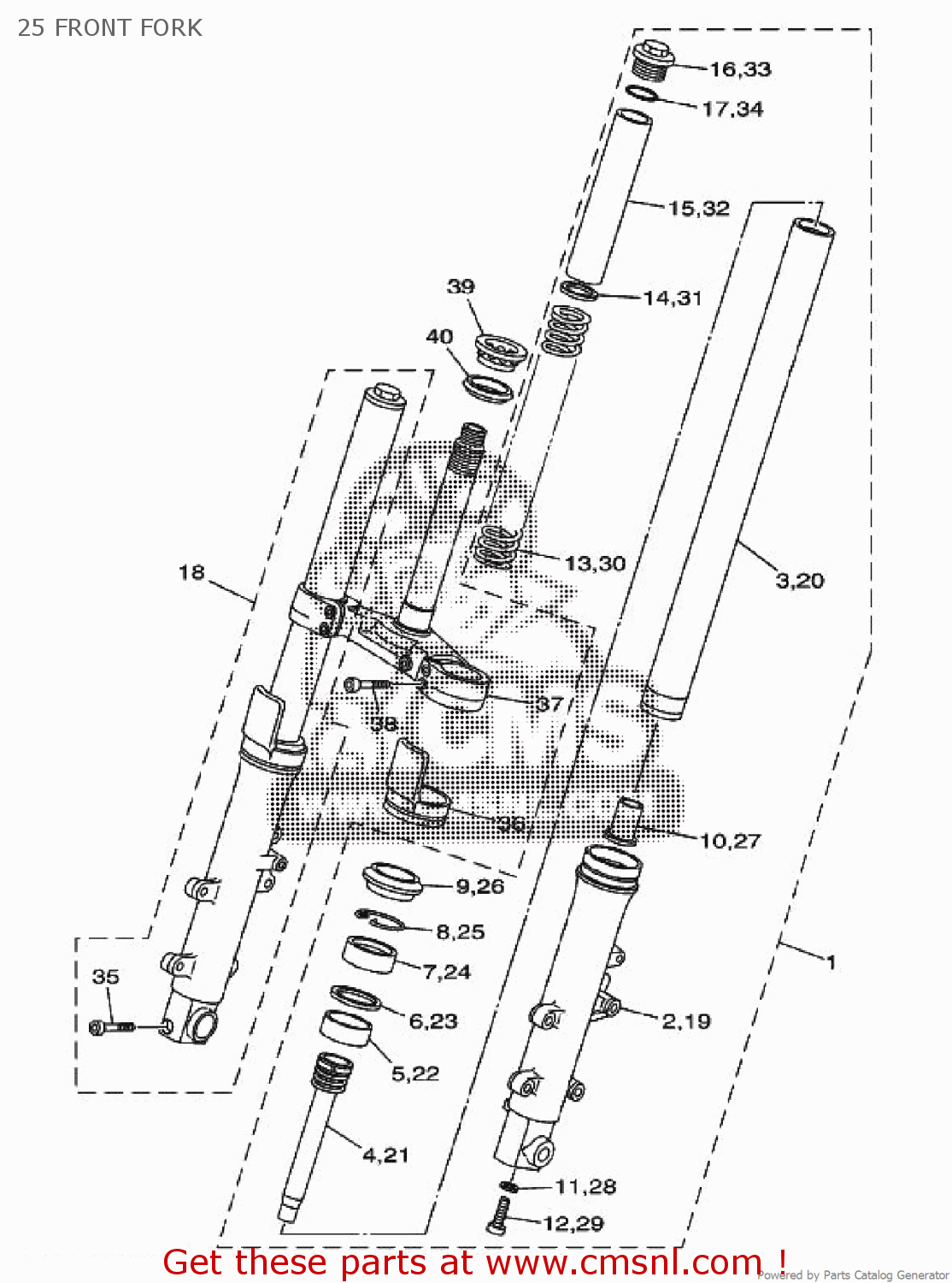 4B52310200: Front Fork Assy (l.h) Yamaha - buy the 4B5-23102-00 at CMSNL