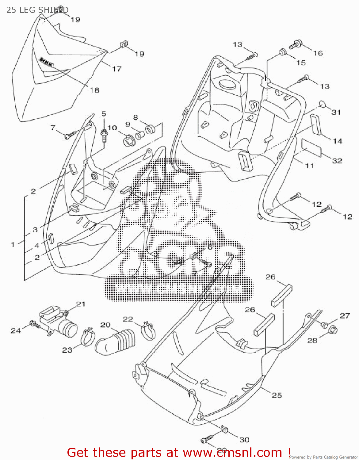 4C6XF83100P1: Leg Shield 1 Yamaha - buy the 4C6-XF831-00-P1 at CMSNL