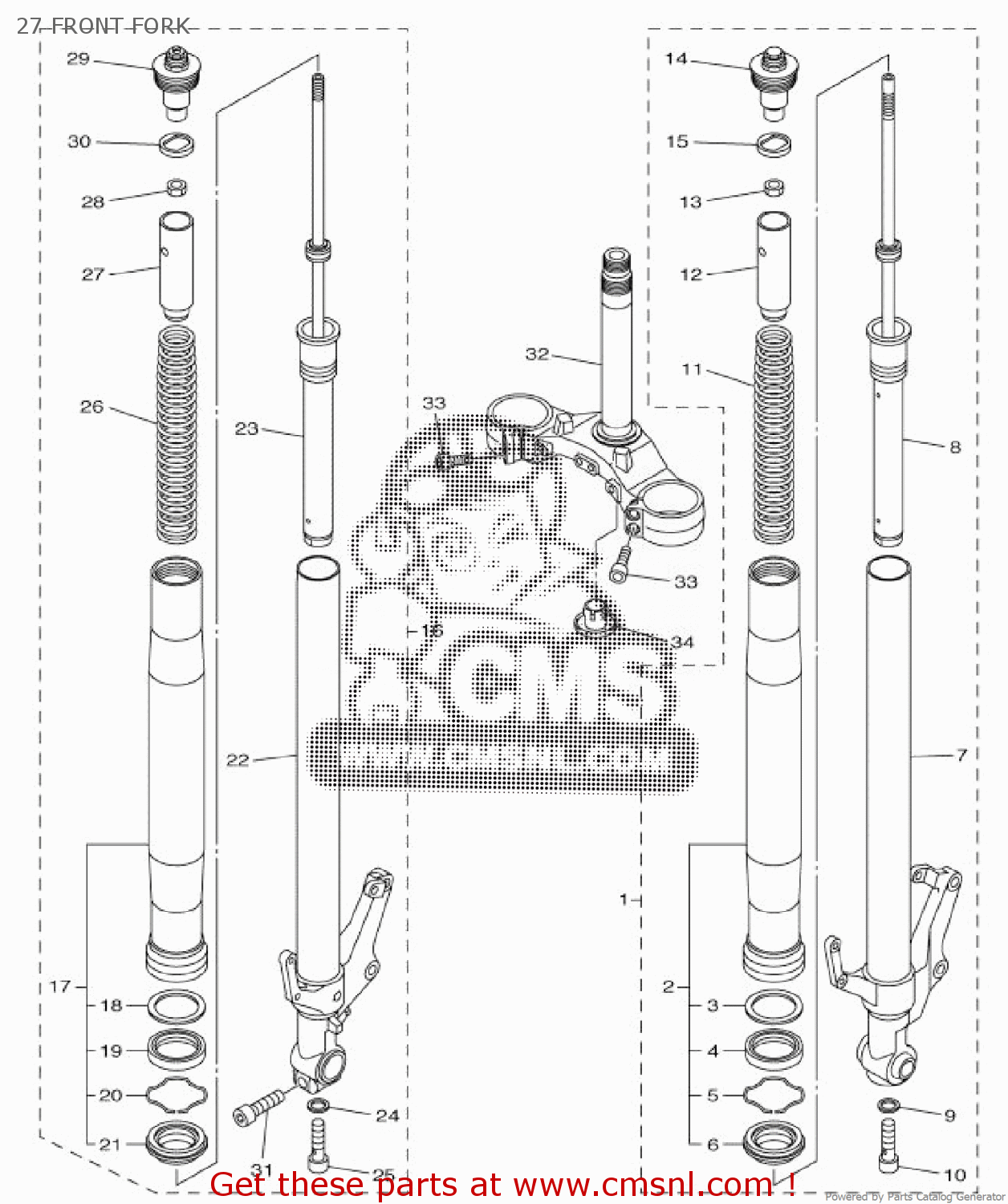 39P2310310: Front Fork Assy (r.h) Yamaha - buy the 39P-23103-10 at CMSNL