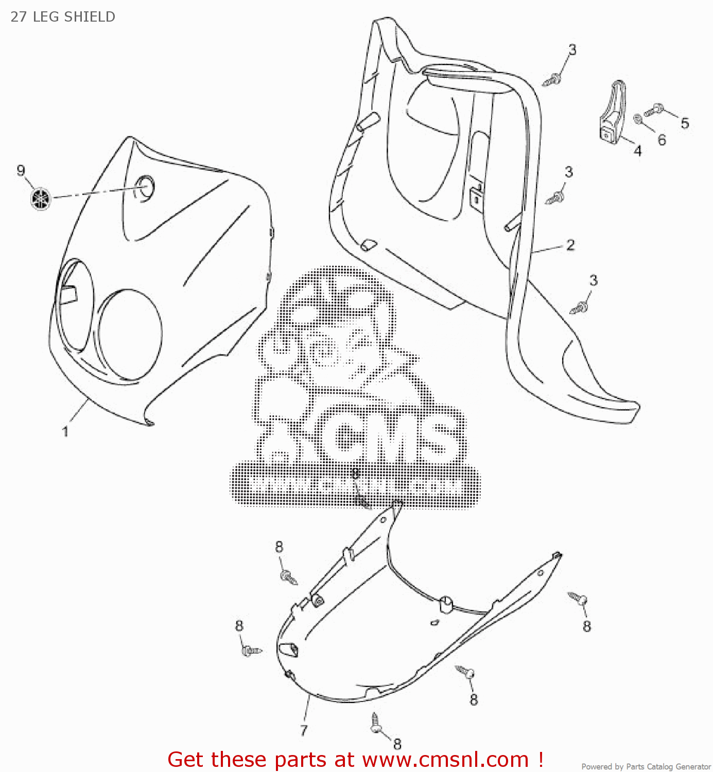 5C2F831100PH: Leg Shield 1 Mlnm1 Yamaha - buy the 5C2-F8311-00-PH at CMSNL