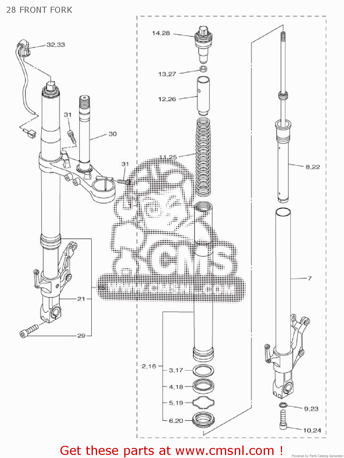 1MD2310300: Front Fork Assy (r.h) Yamaha - buy the 1MD-23103-00 at CMSNL
