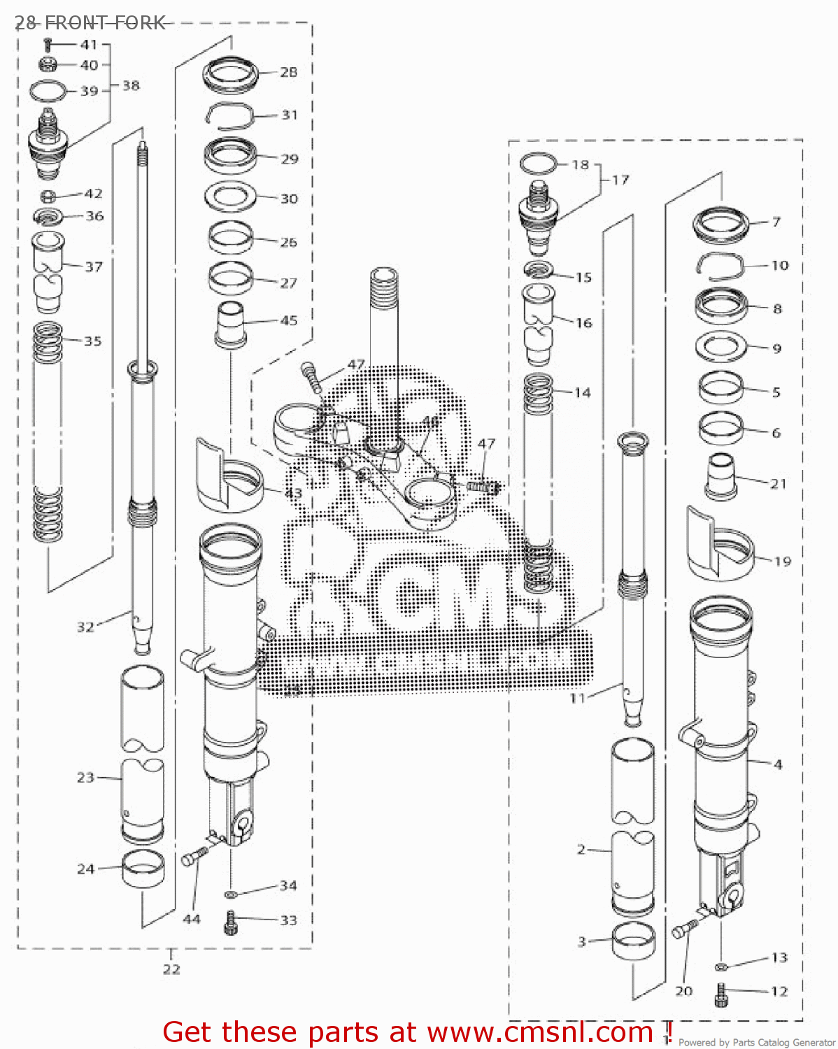 1MC2310310: Front Fork Assy (r.h) Yamaha - buy the 1MC-23103-10-00 at CMSNL