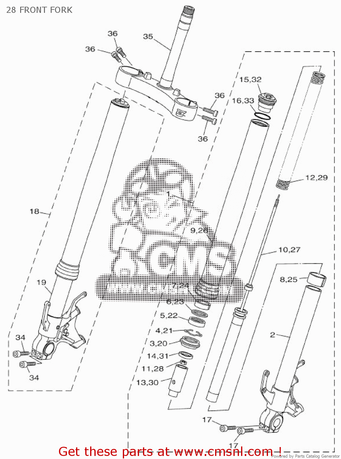 B672310310: Front Fork Assy (r.h) Yamaha - buy the B67-23103-10-00 at CMSNL