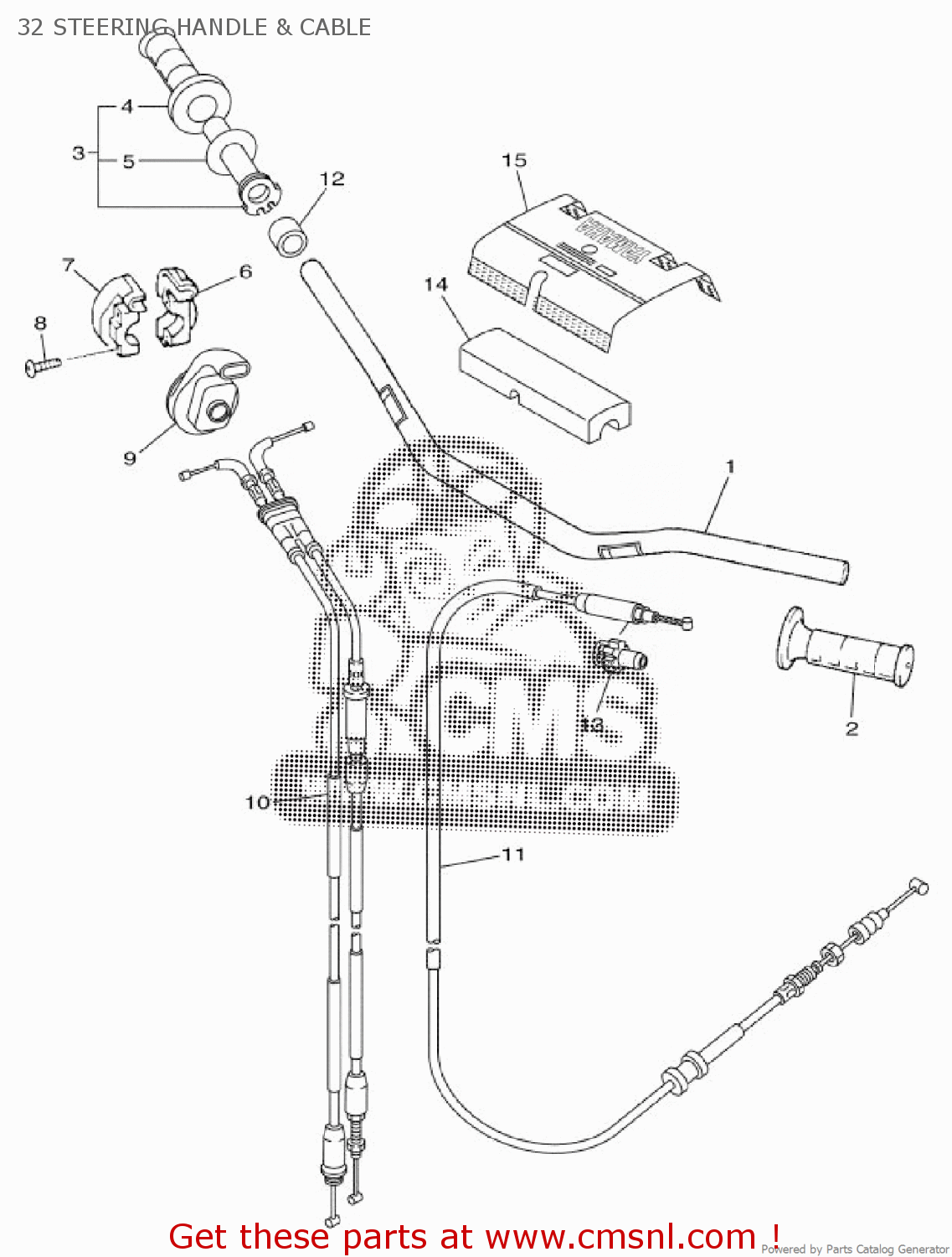 17D2630290: Throttle Cable Assy Yamaha - buy the 17D-26302-90 at CMSNL