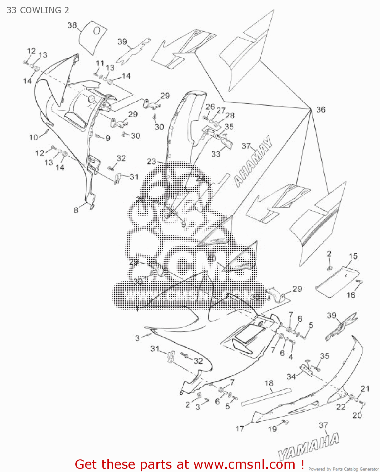 1HDF839010: Graphic Set, Cowli Yamaha - buy the 1HD-F8390-10 at CMSNL