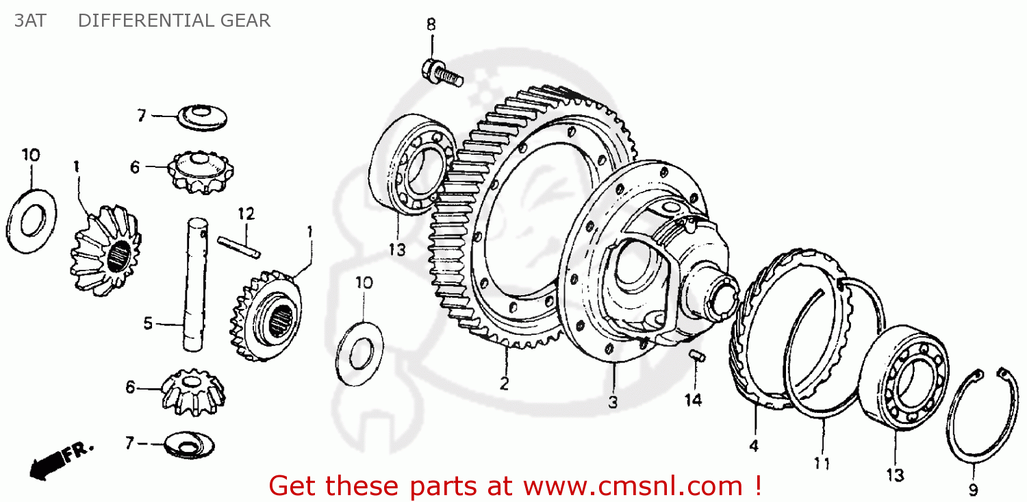 41010PF0000: Case Set,diff Honda - buy the 41010-PF0-000 at CMSNL