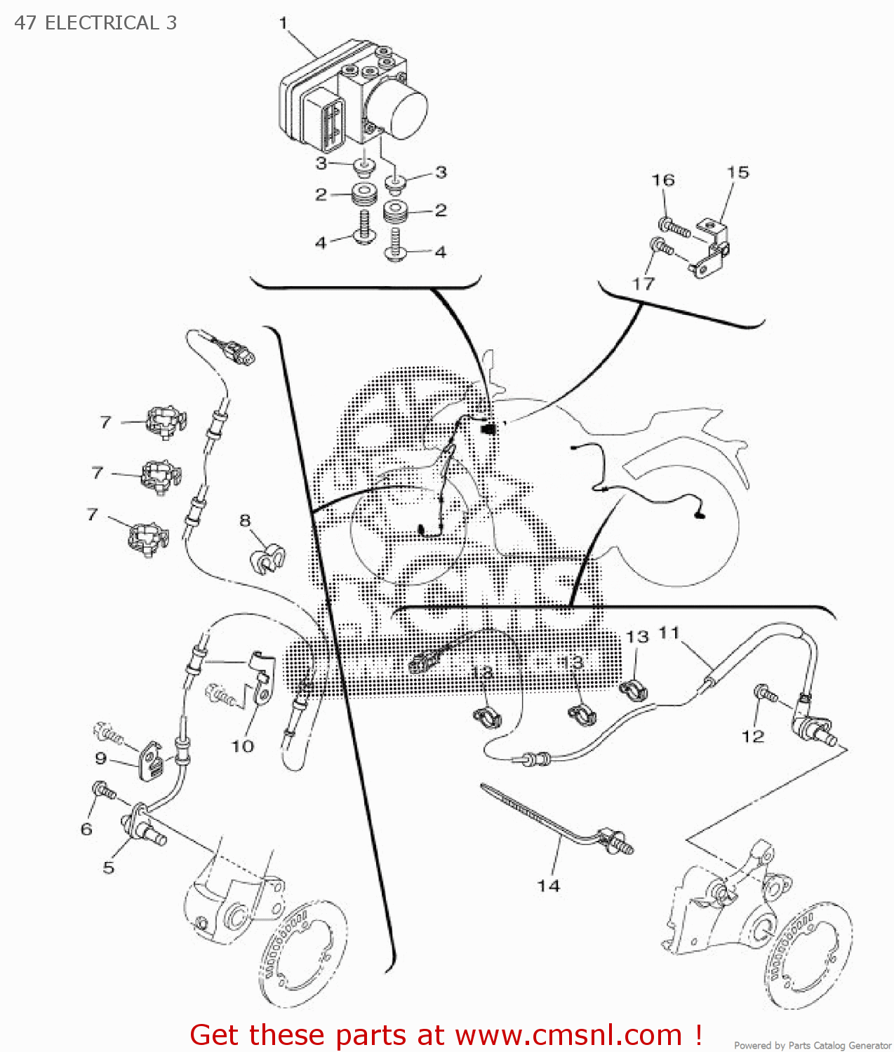 1XB8597000: Wheel Sensor Assy, Front Yamaha - buy the 1XB-85970-00-00 ...