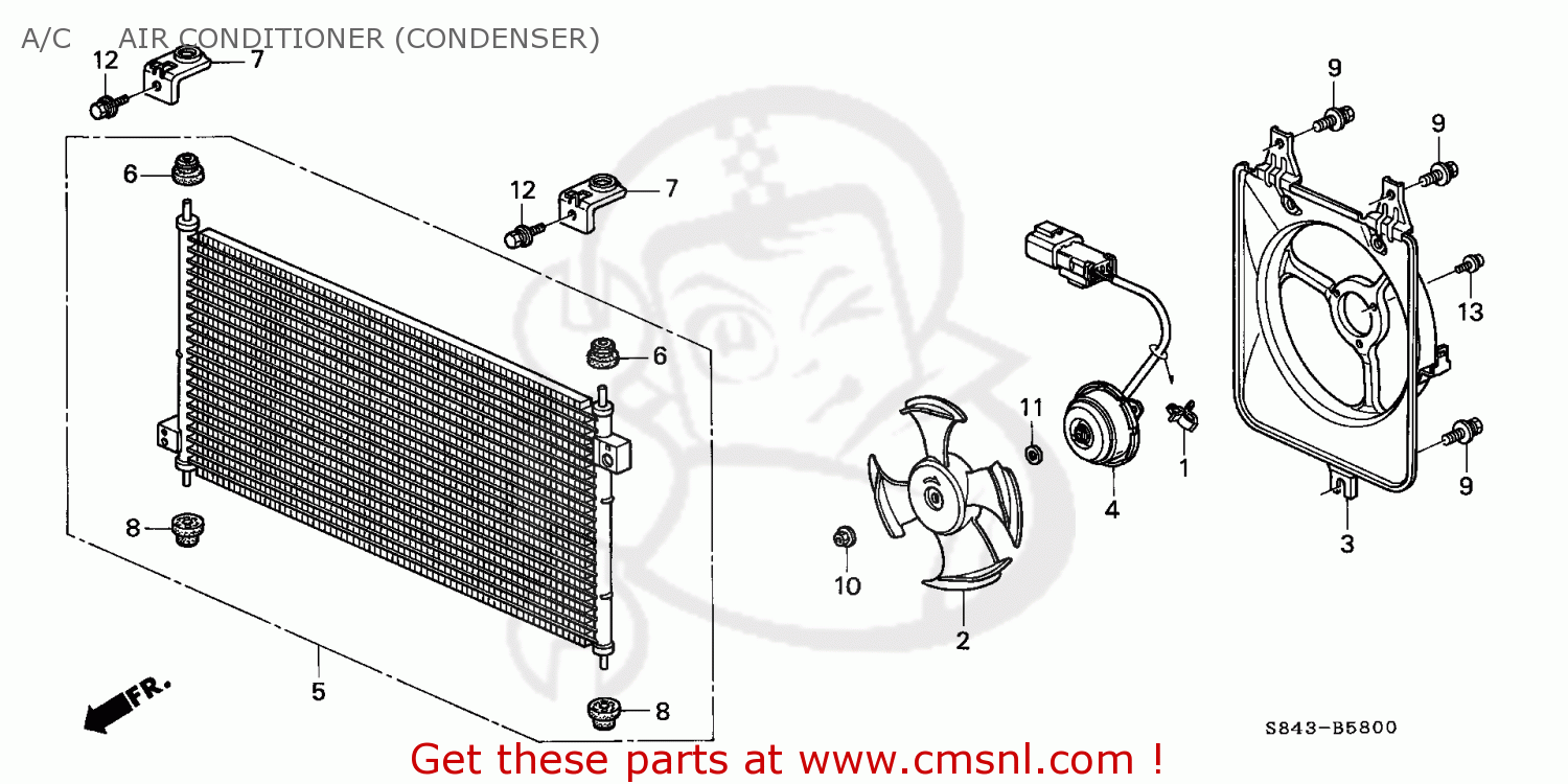 38615P8CA00: Shroud Comp,airco Honda - buy the 38615-P8C-A00 at CMSNL