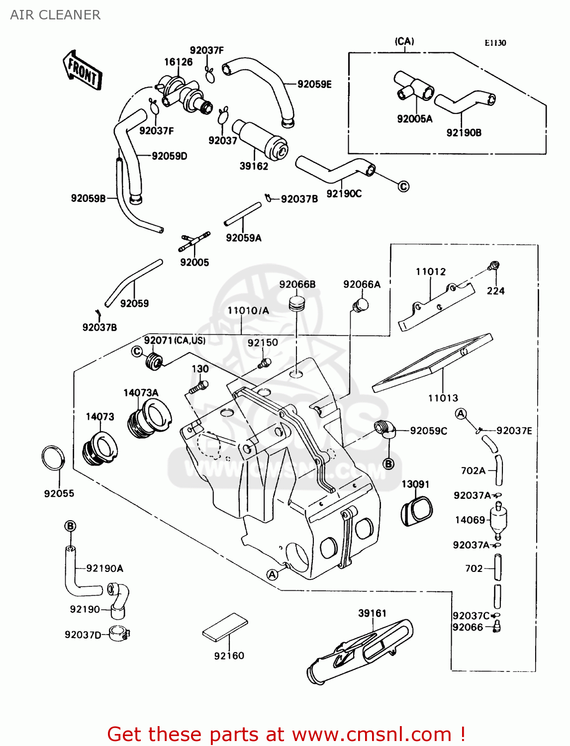 391611062: Silencer-assy-intake Kawasaki - buy the 39161-1062 at CMSNL