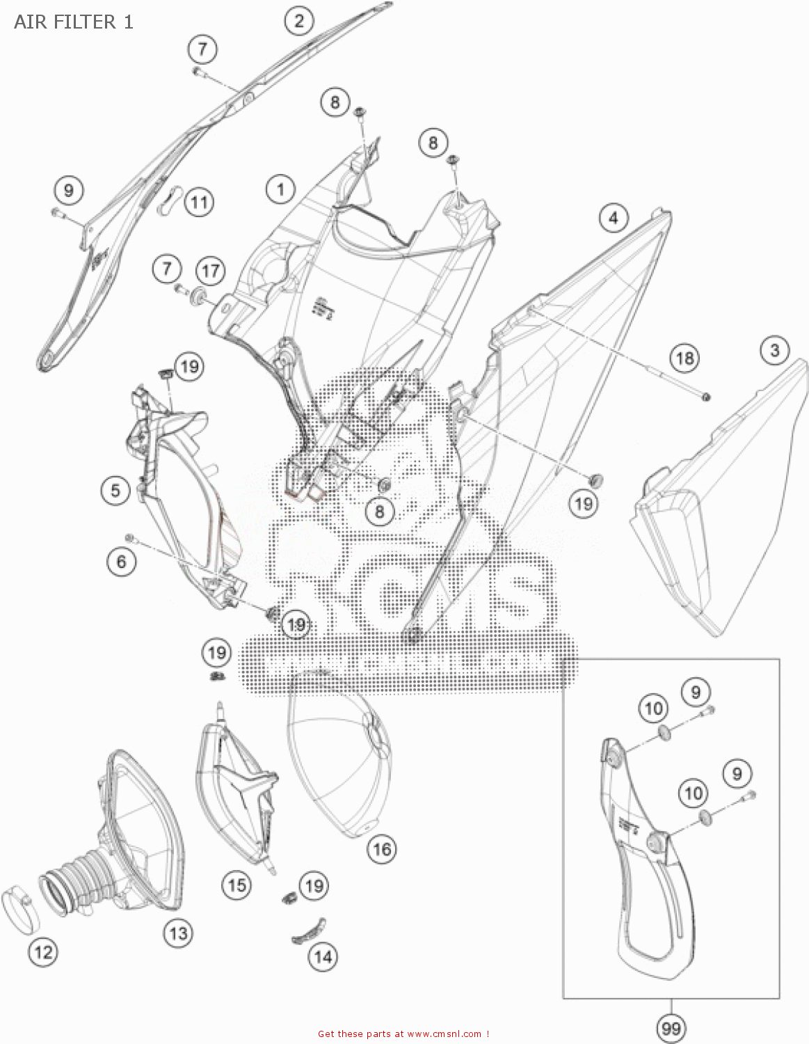 79106105000ABA: Filter Box Cover Left Ktm - buy the 79106105000ABA at CMSNL