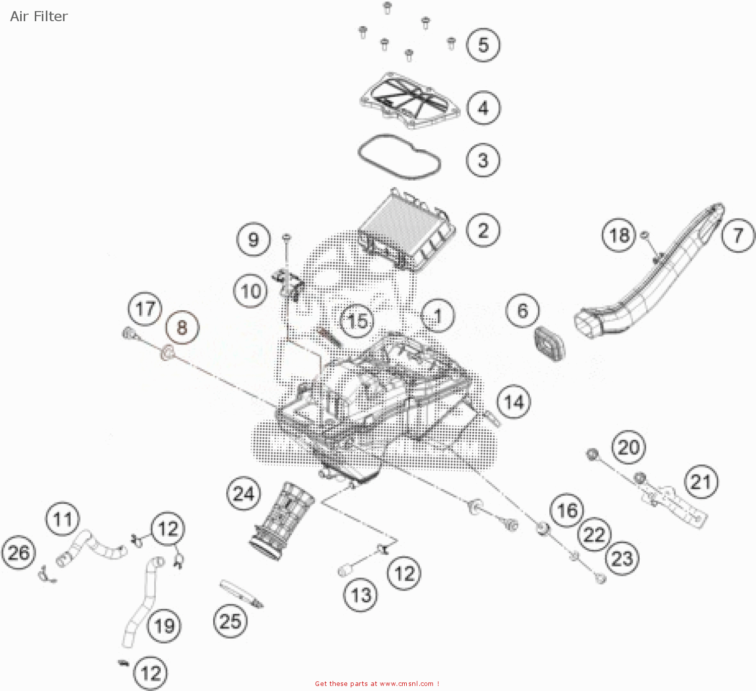 AIR FILTER BOX for 390 Adventure, orange - CKD CO 2020 - order at CMSNL