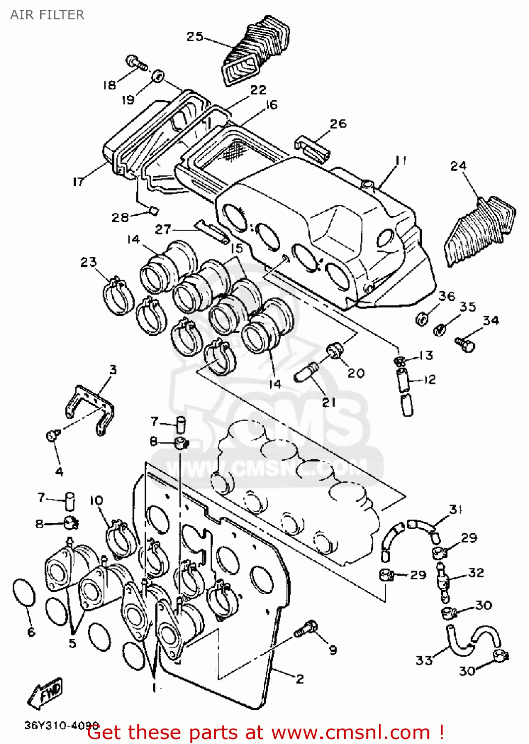 PIPE (L300) for XJ750R SECA 1982 (C) USA - order at CMSNL