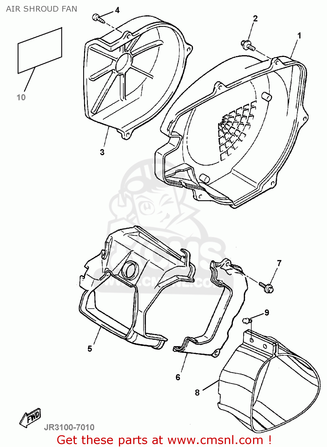 JN61265200: Air Shroud, Cylinder 2 Yamaha - buy the JN6-12652-00 at CMSNL