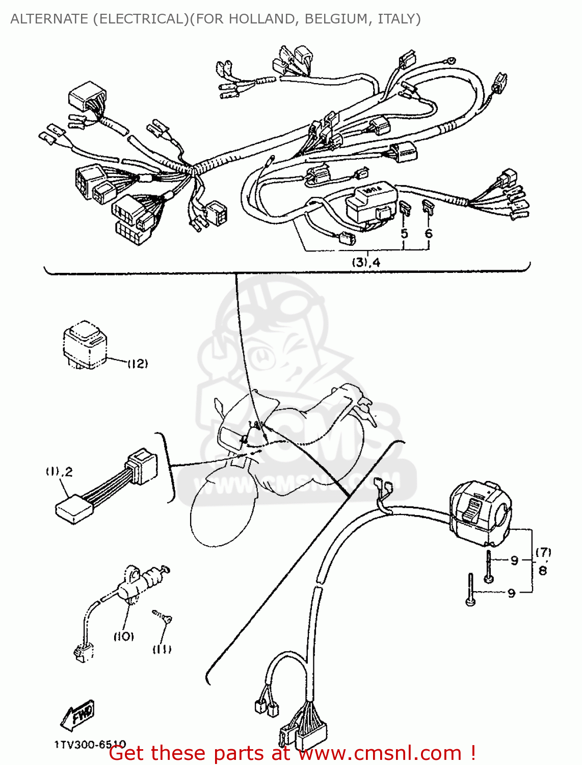 1FN8259000: Wire Harness Assy Yamaha - buy the 1FN-82590-00 at CMSNL