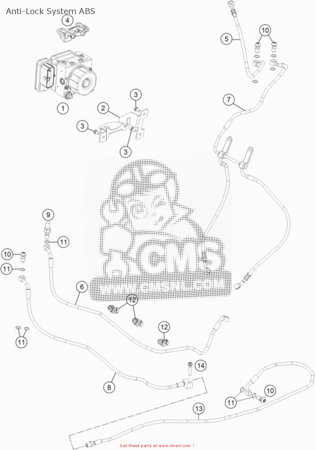 SUPPORT ABS-PIPE D7,5 for 1290 Super Duke GT, black China 2018 - order ...