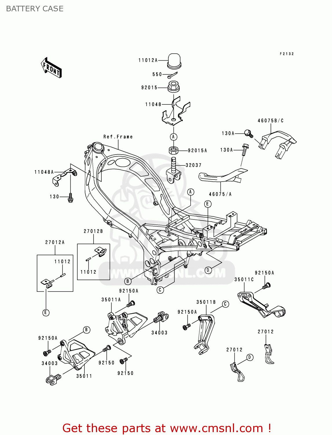46075111621: Grip,rr,rh,f.black Kawasaki - buy the 46075-1116-21 at CMSNL