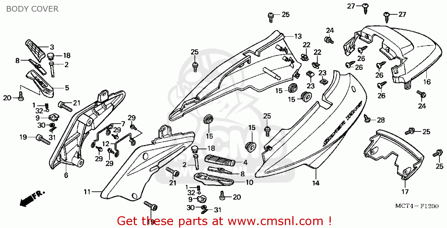 83600MCT690ZH: Cover Set, Rr. Body Honda - buy the 83600-MCT-690ZH at CMSNL