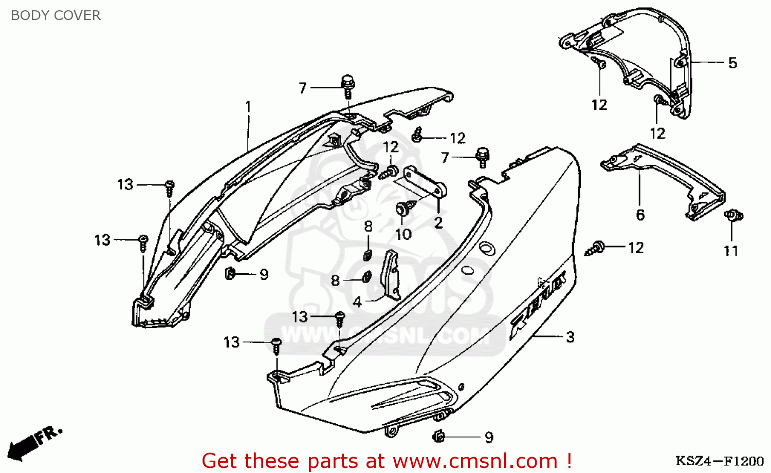 83600KPBJ10ZH: Cover Set*pb215c* (jdm) Honda - buy the 83600-KPB-J10ZH ...