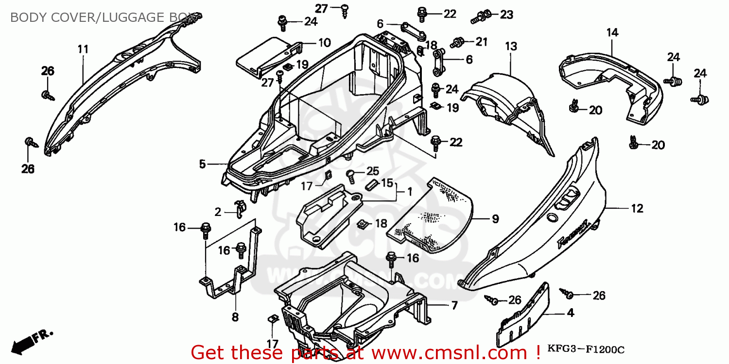 83600KFG640ZA: Cover Set, Rr. Body Honda - buy the 83600-KFG-640ZA at CMSNL