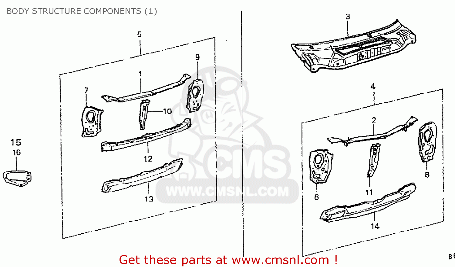 60810634676Z: Bulkhead Comp., Fr. Honda - buy the 60810-634-676Z at CMSNL