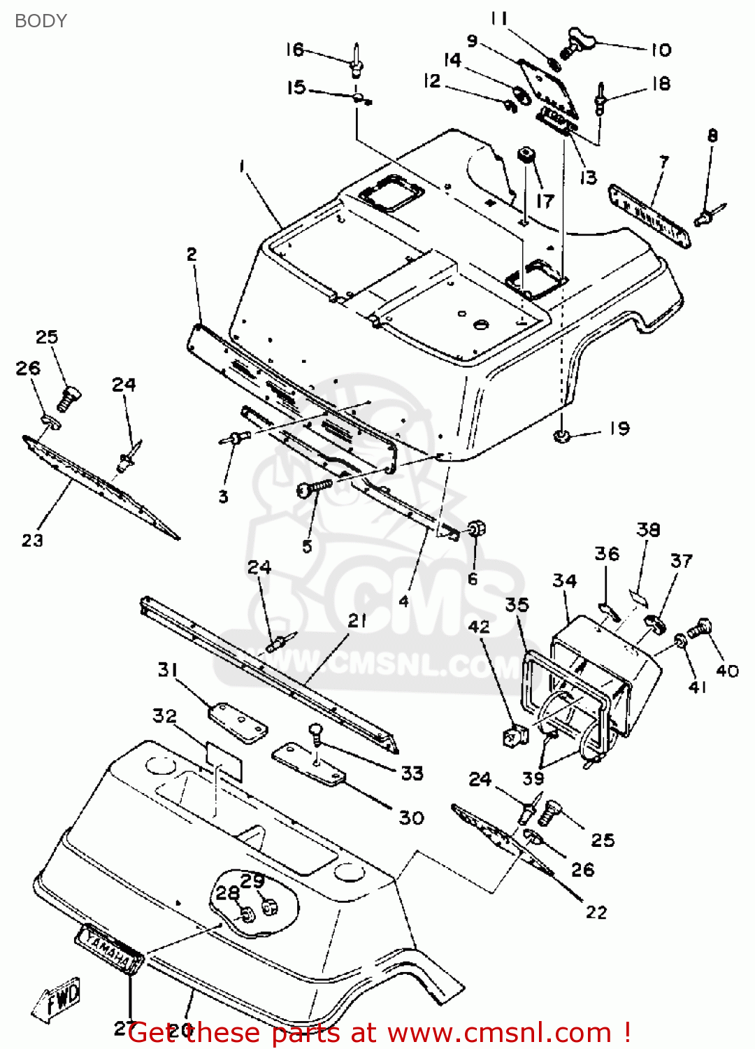 PANEL, BODY SHELL for G1-A3 GOLF CAR 1982 - order at CMSNL