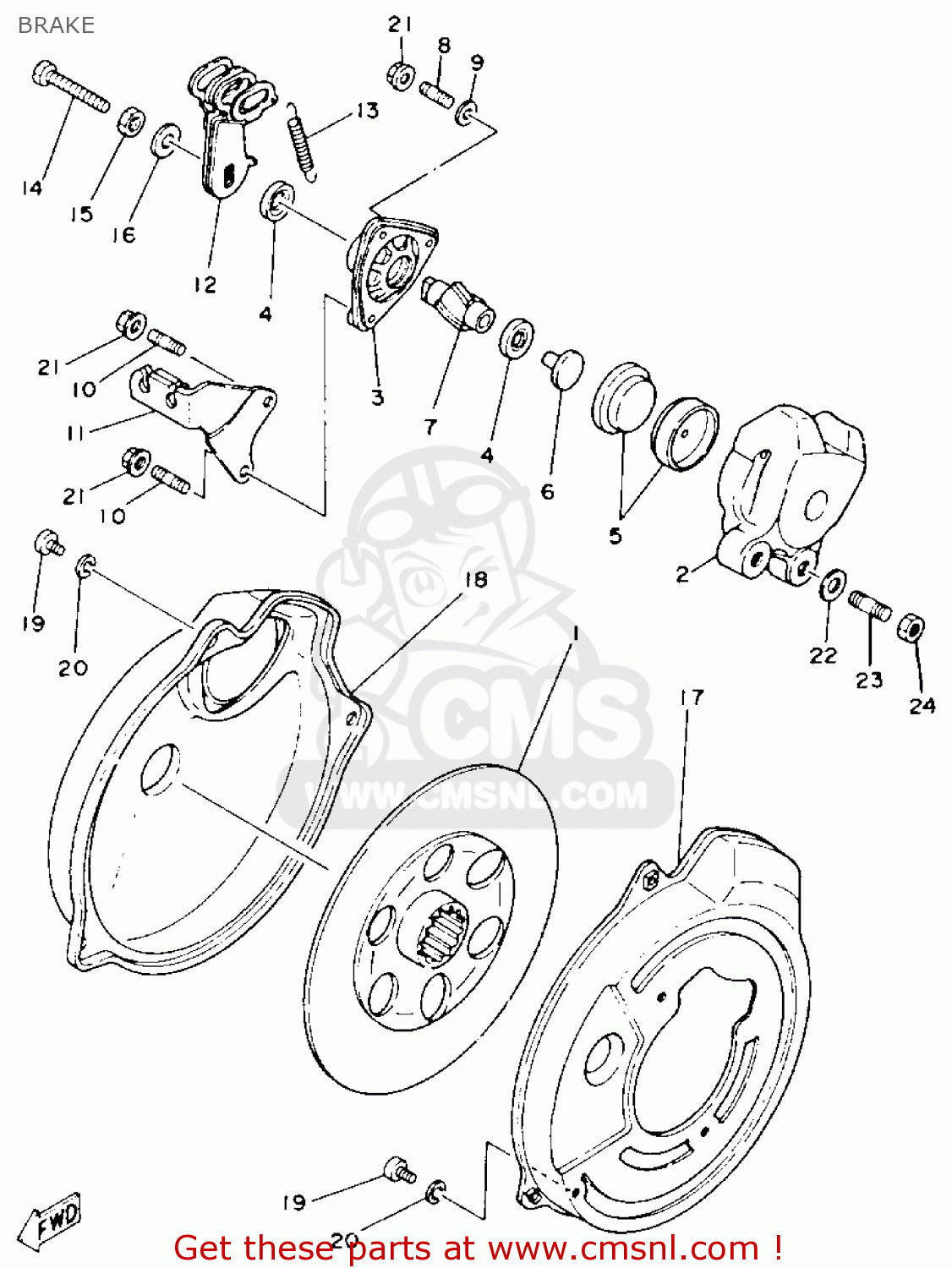 BODY, CALIPER 1 for YFM225S 1986 - order at CMSNL