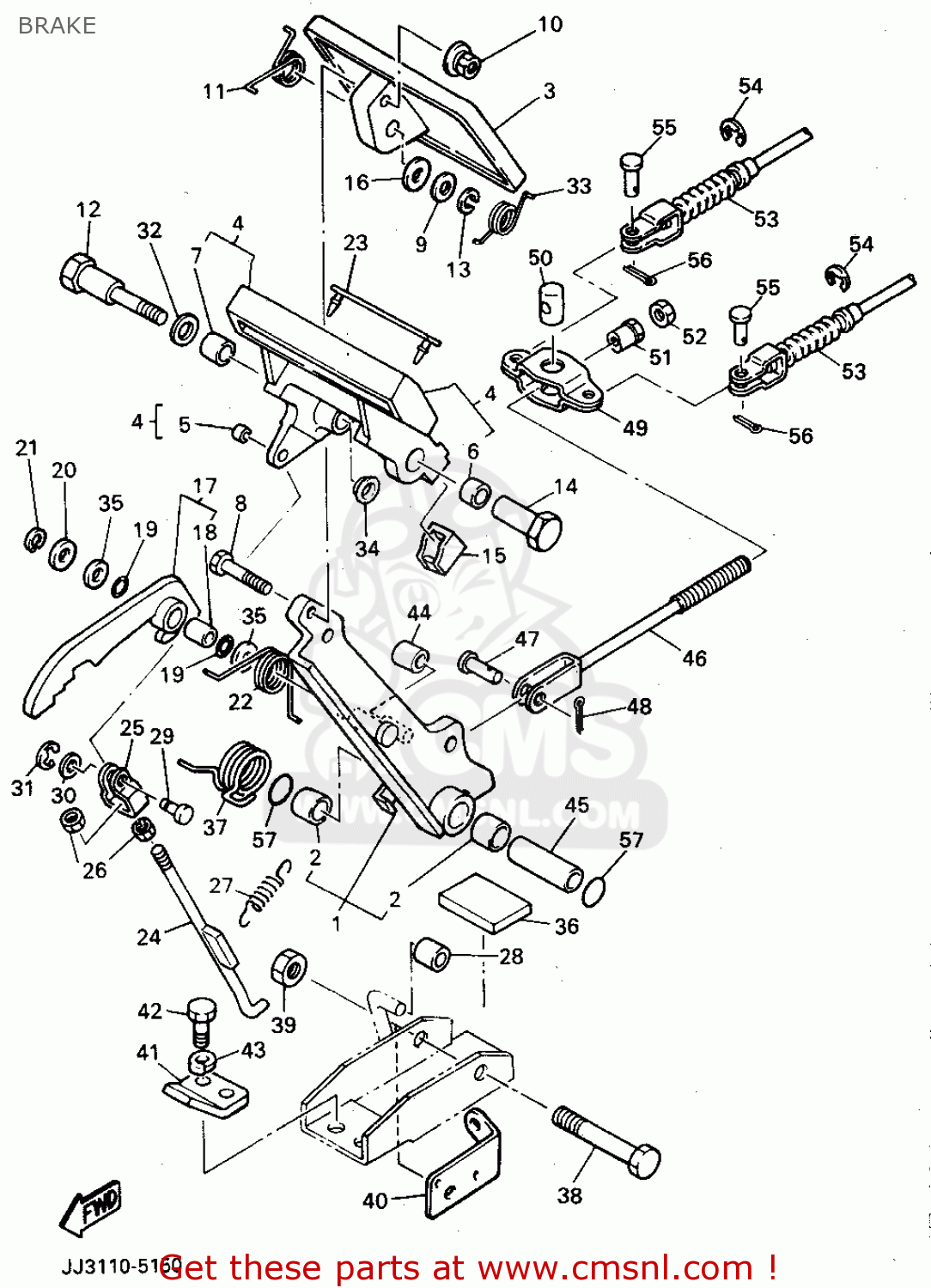 J172725003: Brake Arm Comp. Yamaha - buy the J17-27250-03-00 at CMSNL