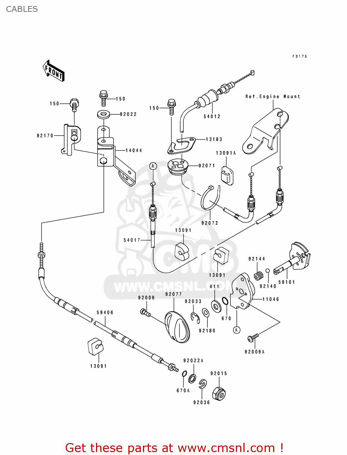 540173723: Cable-starter Kawasaki - buy the 54017-3723 at CMSNL