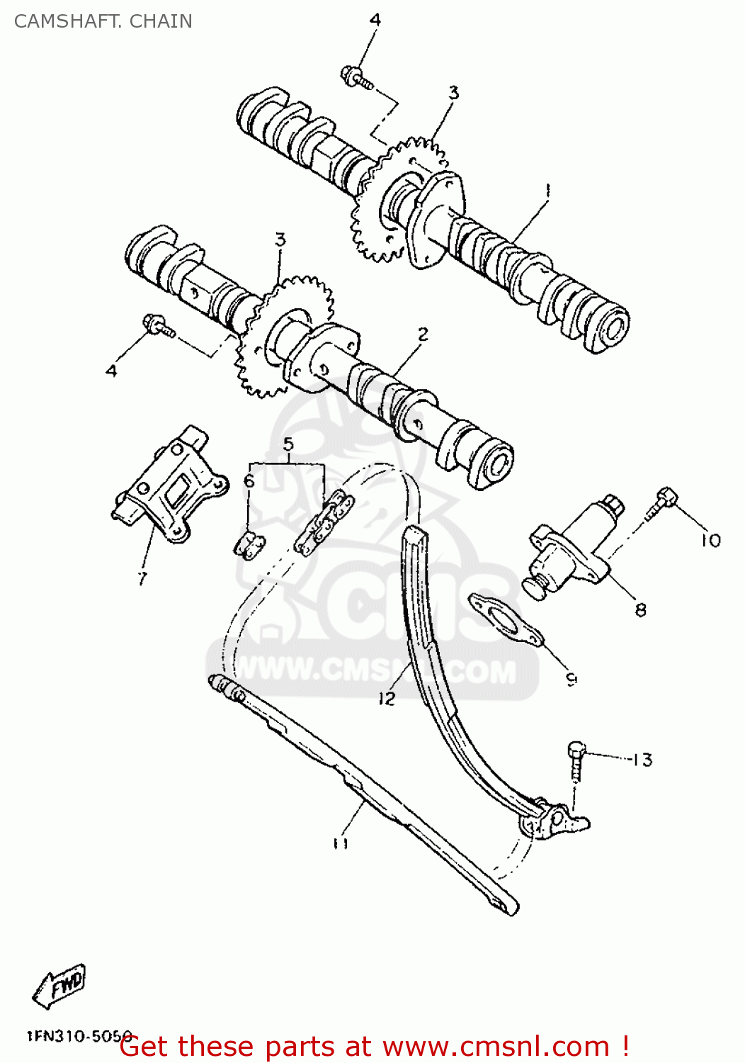 1AE1221000: Tensioner Assy, Cam Chain Yamaha - buy the 1AE-12210-00 at ...