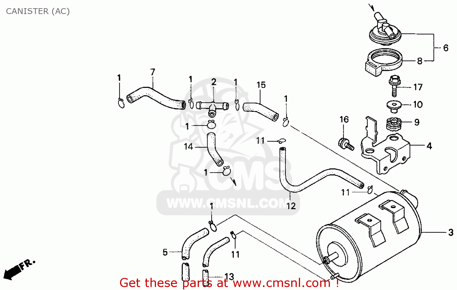 17411MW0750: Stay, Canister Honda - buy the 17411-MW0-750 at CMSNL
